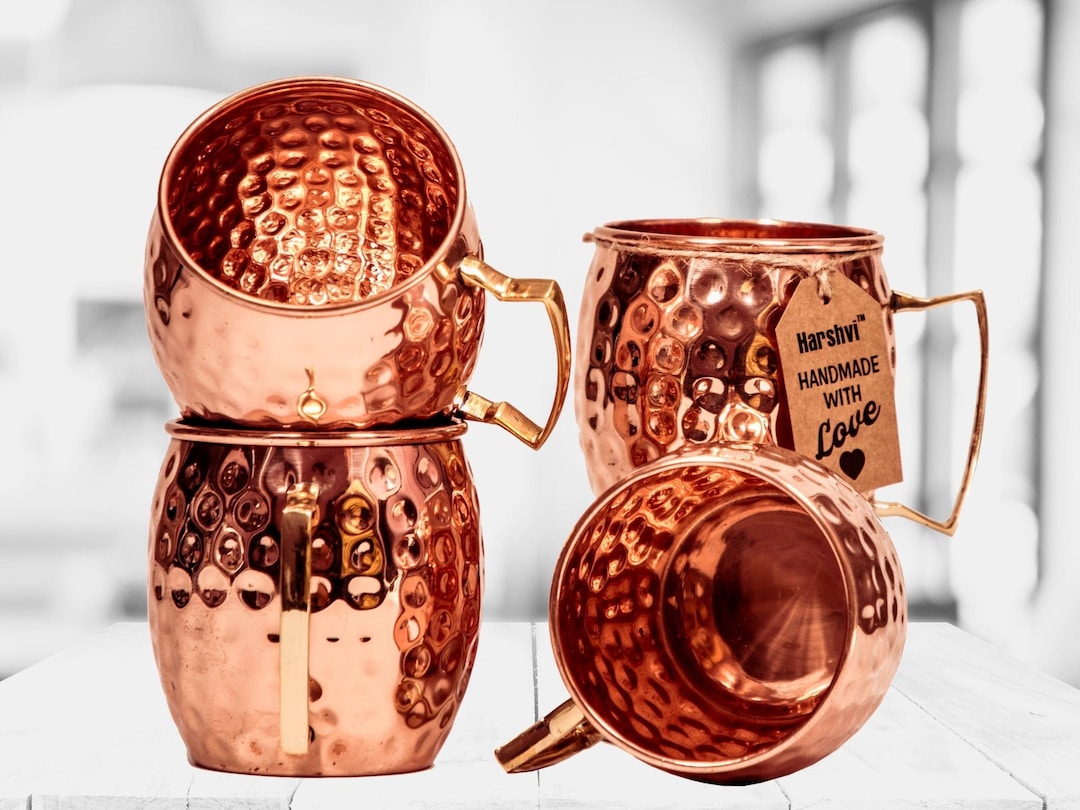 100% Pure Moscow Mule Hammered Copper Mug Handmade for Beers Drinks ...