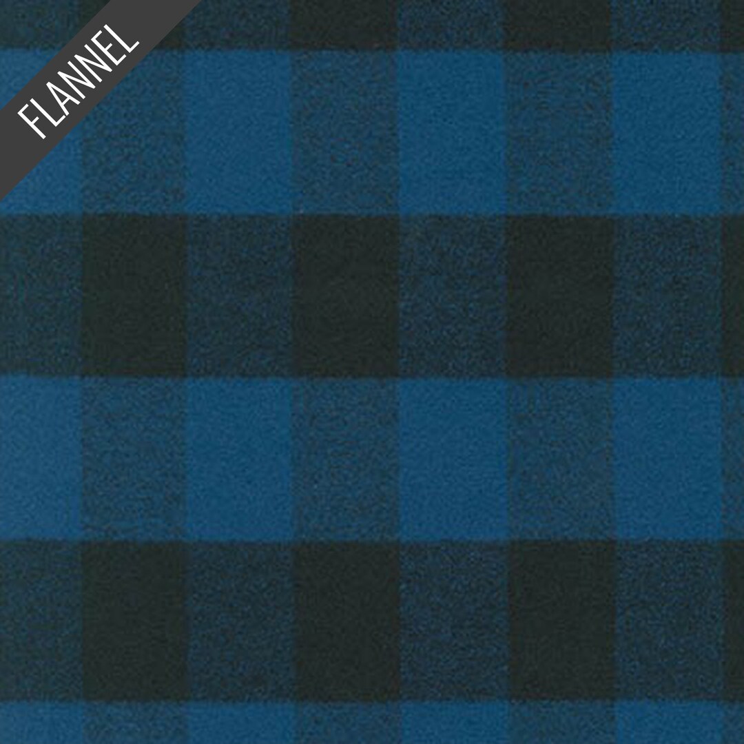 Mammoth Buffalo Check Flannel in Blue srkf-14876-4 Yarn Dyed Flannel ...