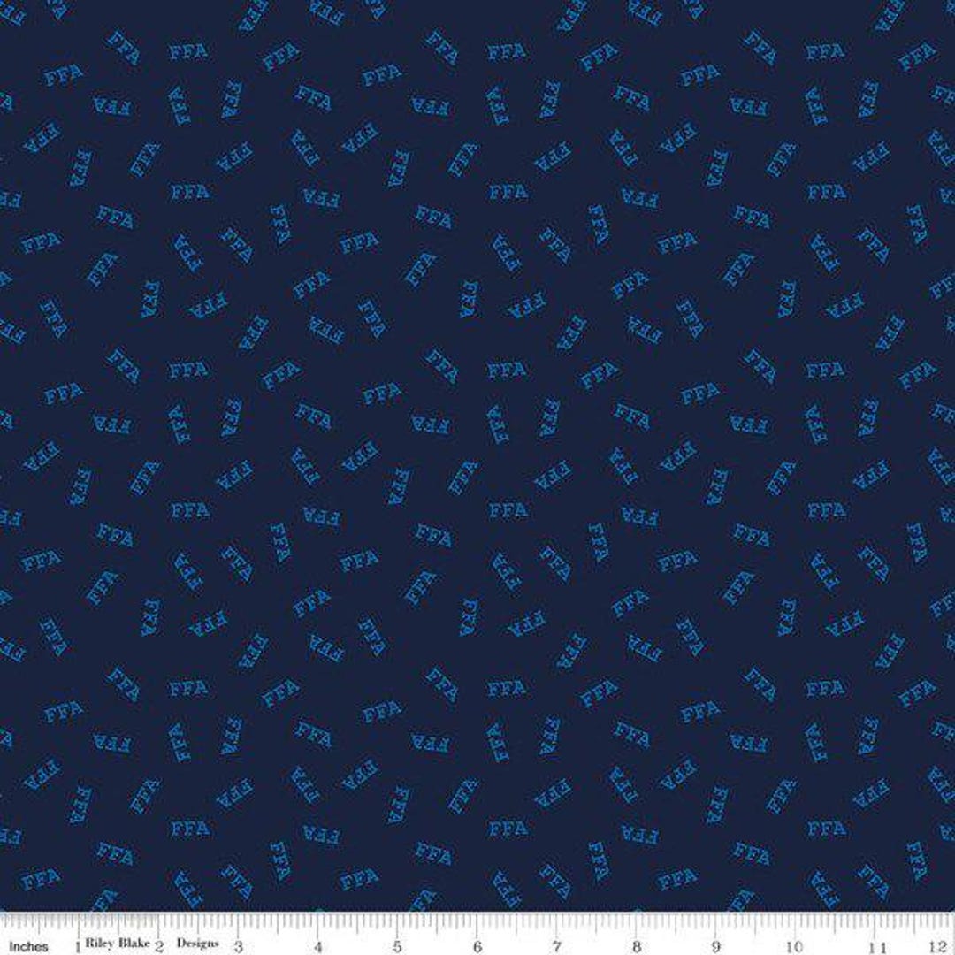 Logo Toss in Navy (c15853-navy) | FFA Forever Blue 2 | Riley Blake ...