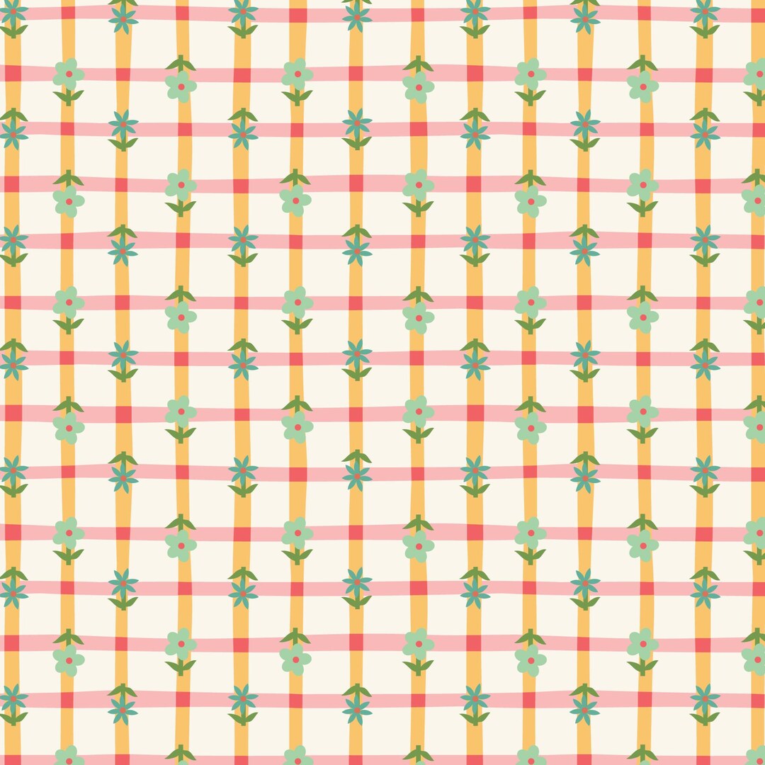 Petal Plaid in Orange Red (228504) | Love Bugs | Jayme Marie Designs ...