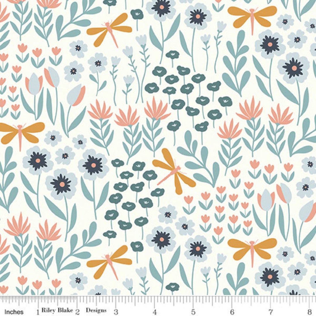 Lakeside Floral in Cream c13741-cream Little Swan Little Forest Atelier ...