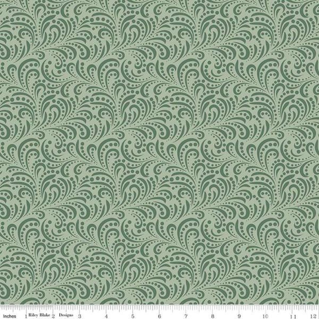 Swirls in Green (c16928-green) | Morning Latte | Sandy Gervais | Riley ...