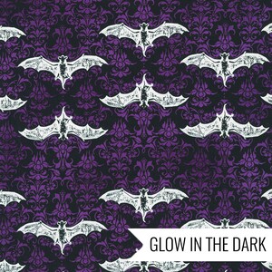 Bats Damask in Midnight Purple srk-22463-460 Lights Out Robert Kaufman ...