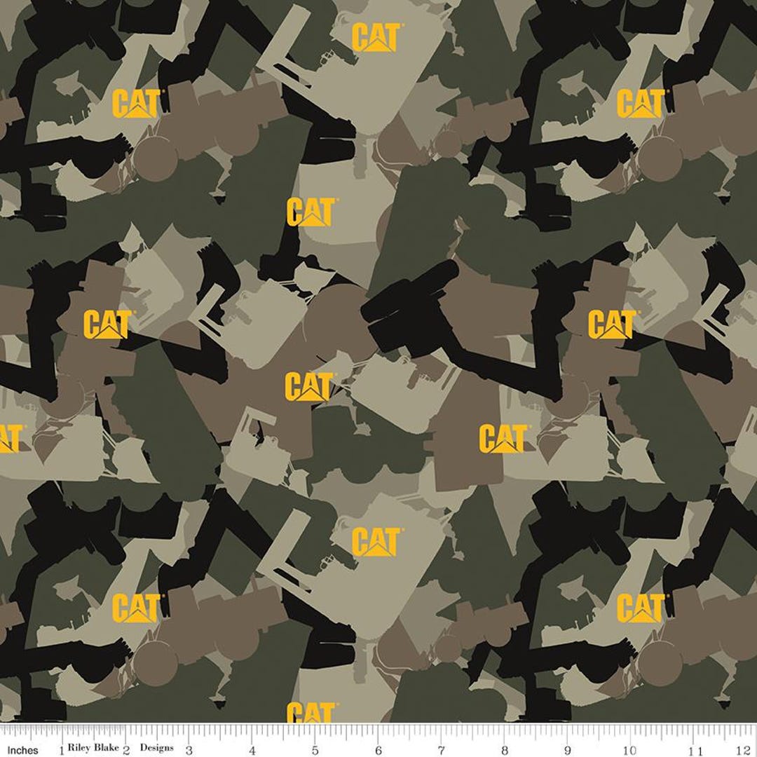 Camo in Green (c16721-green) | Caterpillar 100 Years | Riley Blake ...