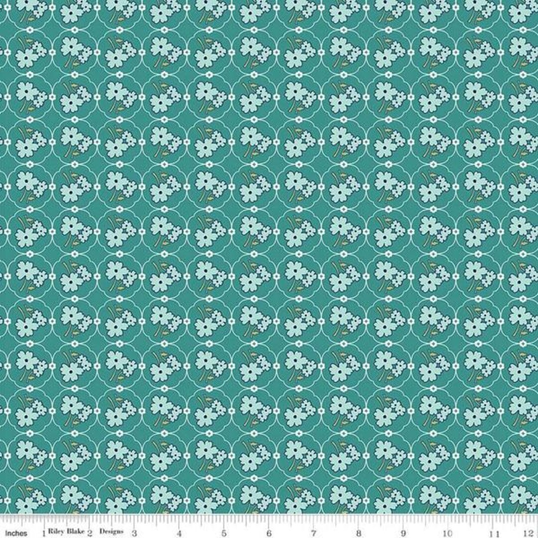 Cornelia in Teal (c13079-teal) | Bee Vintage | Lori Holt | Riley Blake ...