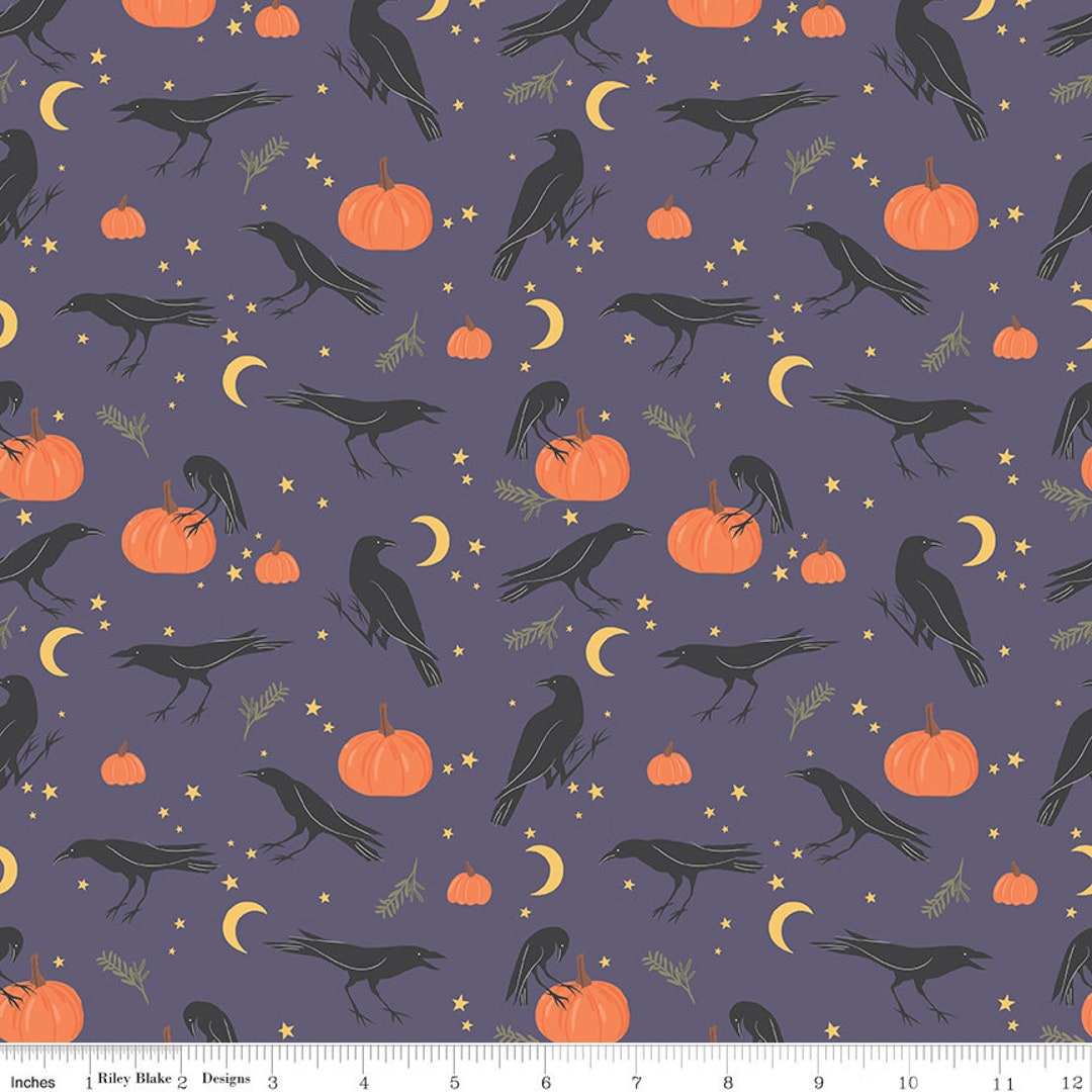Vintage Crows in Heather c14621-heather Sophisticated Halloween My ...
