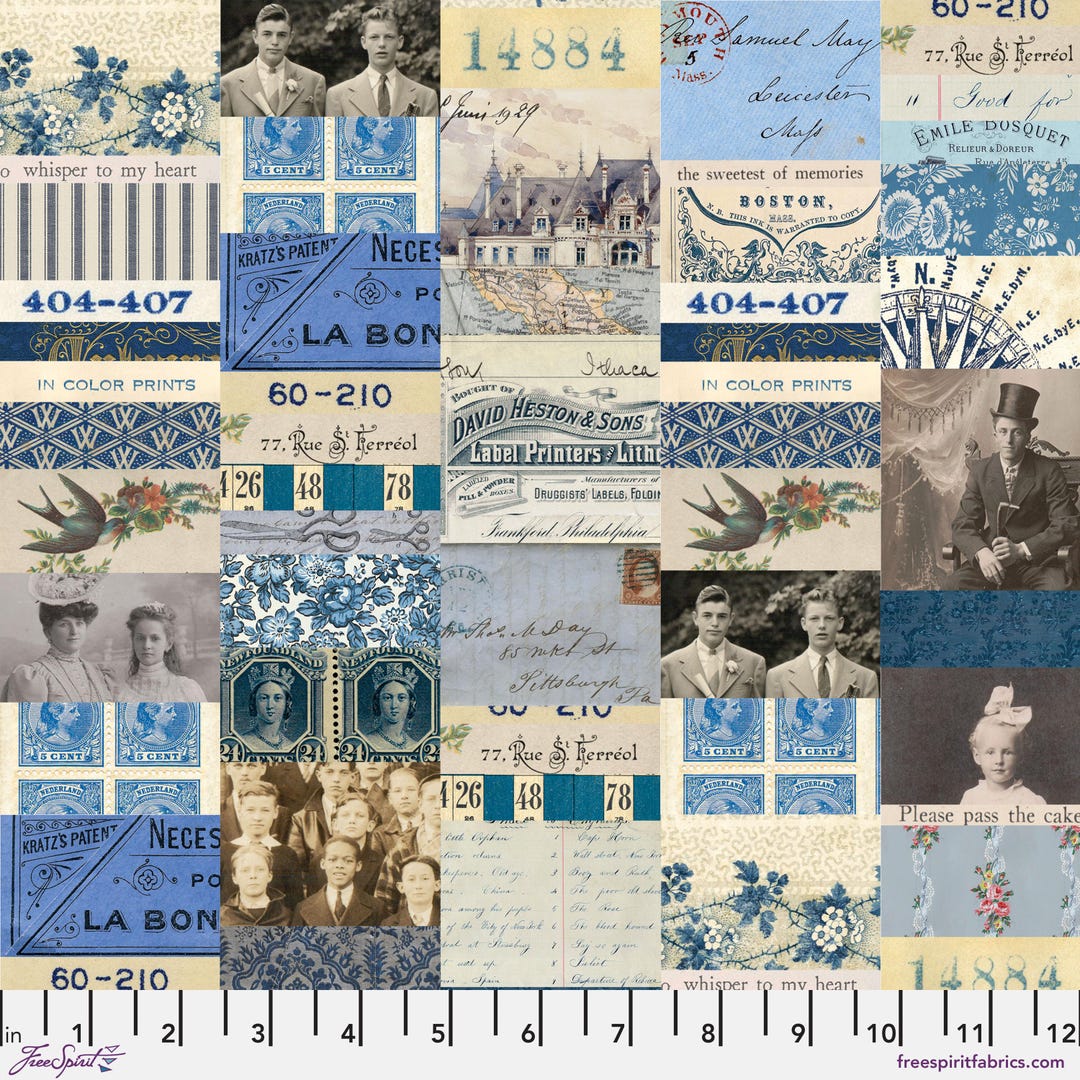 Collage in Indigo (pwth290.indigo) | Eclectic Elements Palette in ...