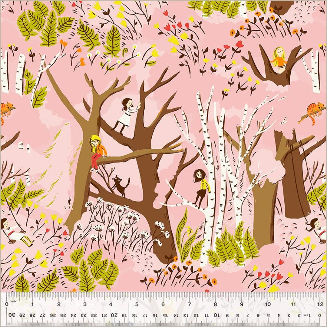 Girls in Trees in Pink (40927d-6) | Studio Edit | Heather Ross ...