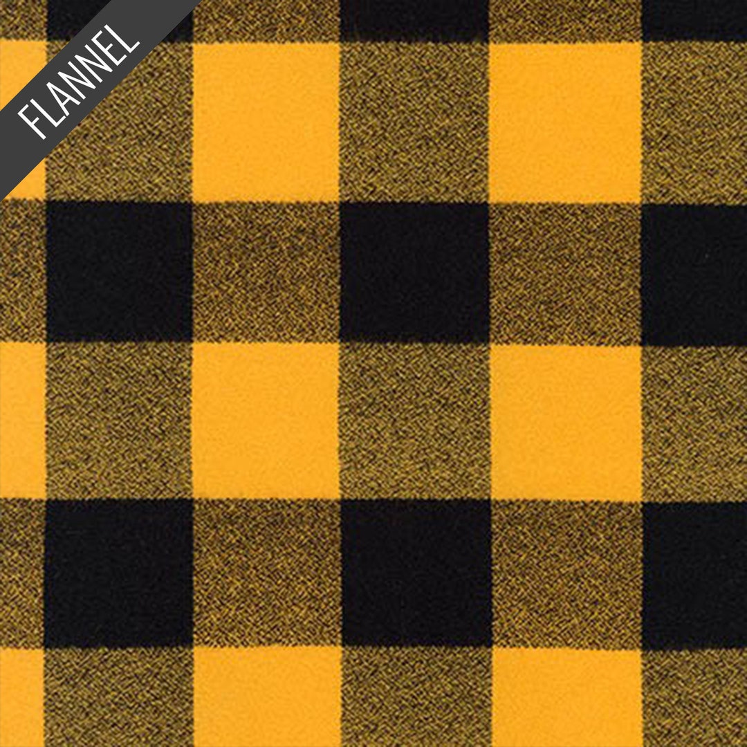 Mammoth Large Two Check Plaid Flannel in Yellow (srkf-16943-5) | Yarn ...