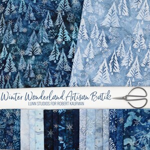 Forest Flurry in Ocean amdm-22066-59 Winter Wonderland Artisan Batiks ...