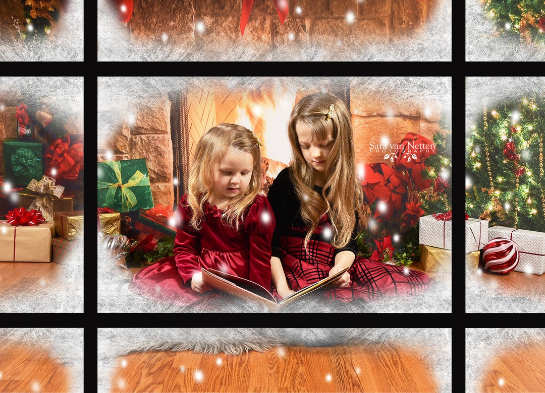 Snowy Winter Frosty Christmas Window Overlay With Snow 2 PNG Files - Etsy