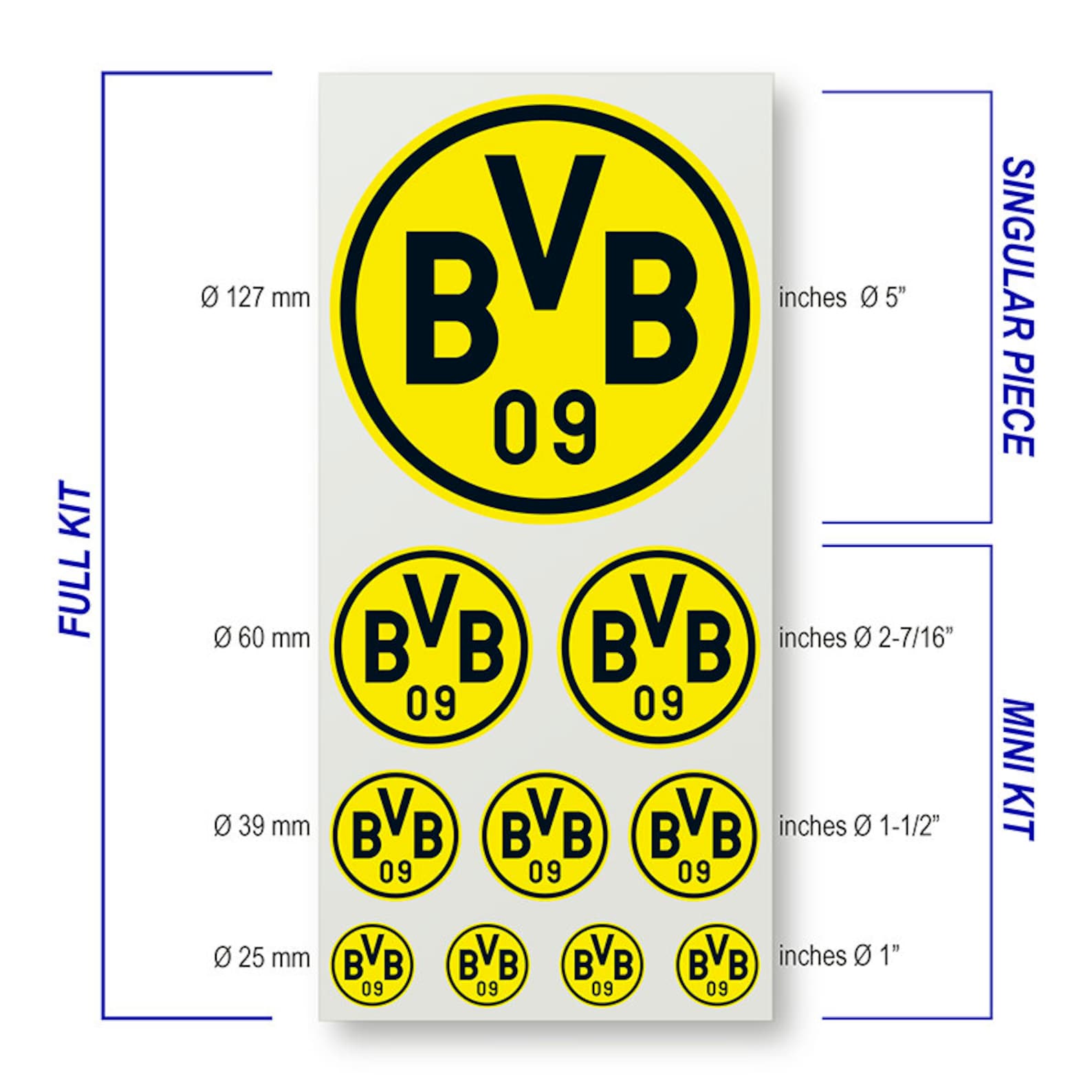 Borussia Dortmund Soccer Decal Sticker Set - Etsy