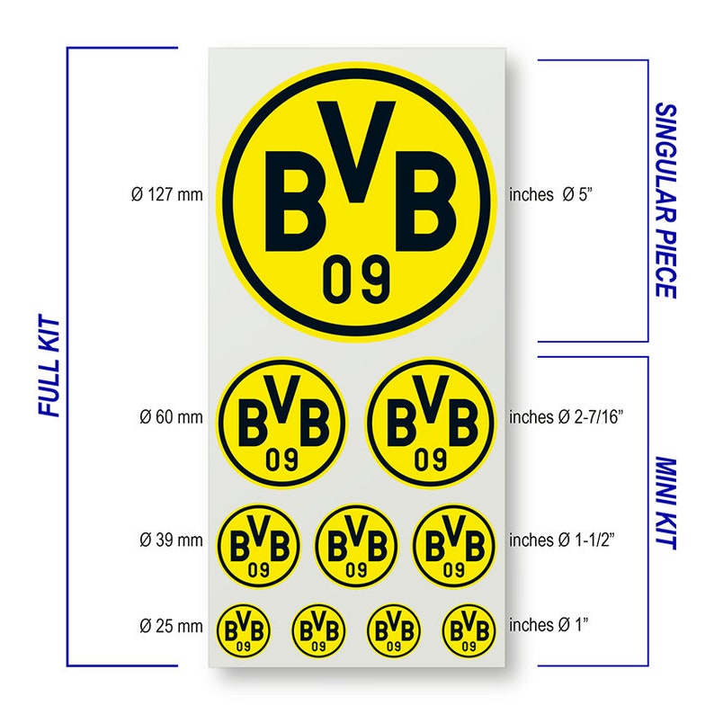 Borussia Dortmund Soccer Decal Sticker Set - Etsy