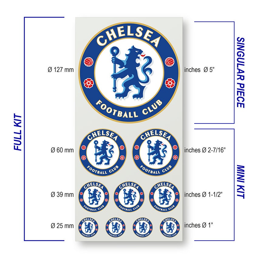 Chelsea F.C Decal Sticker Set - Etsy