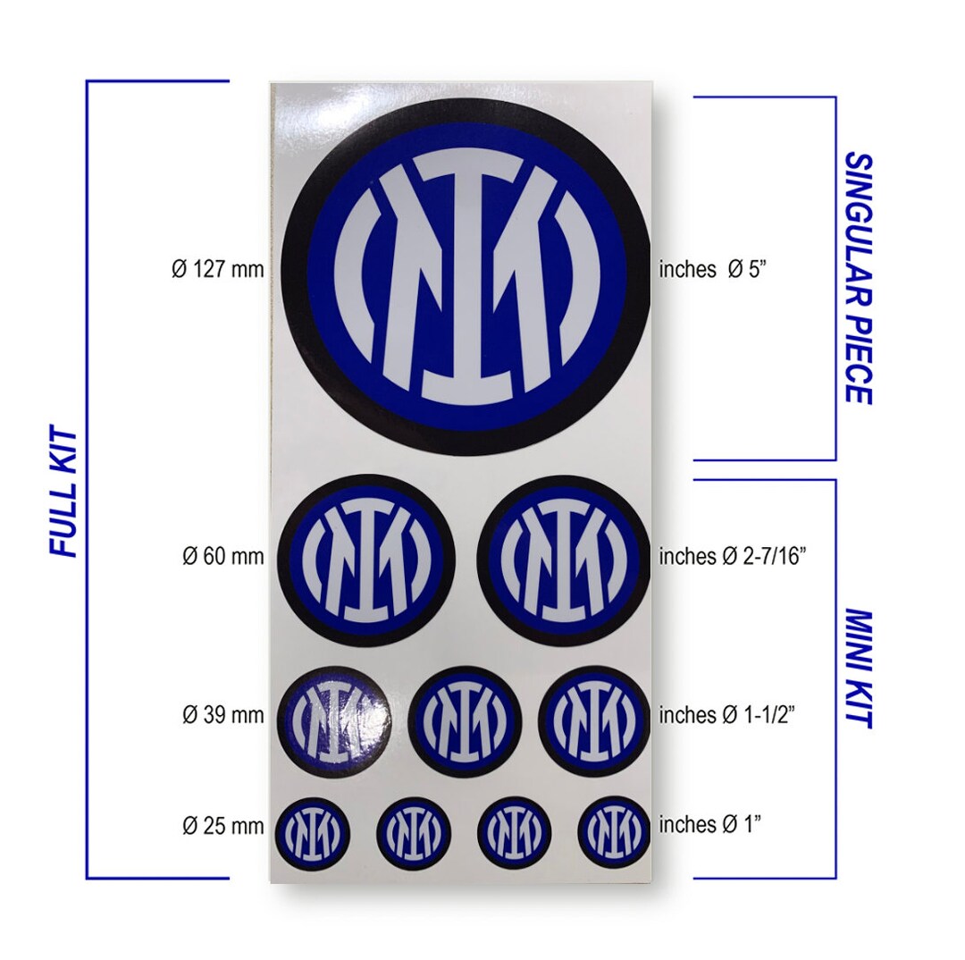 F.C Inter Milan New Logo Soccer Decal Sticker Set - Etsy