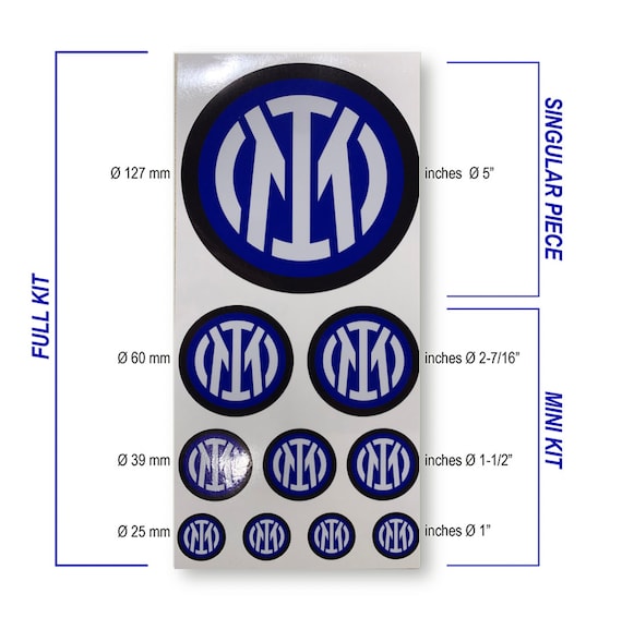 F.C Inter Milan New Logo Soccer Decal Sticker Set | Etsy