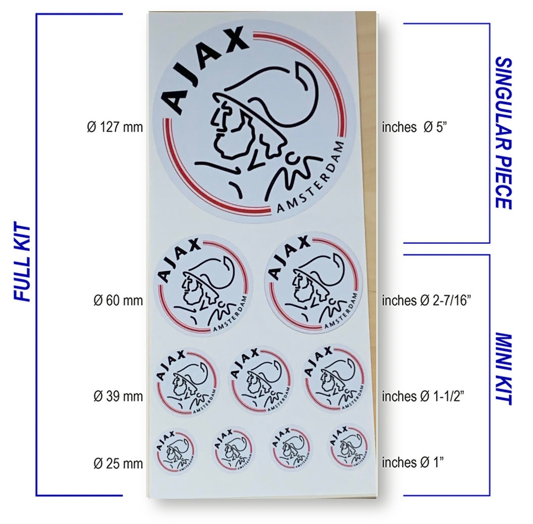 AFC Ajax Decal Sticker Set - Etsy