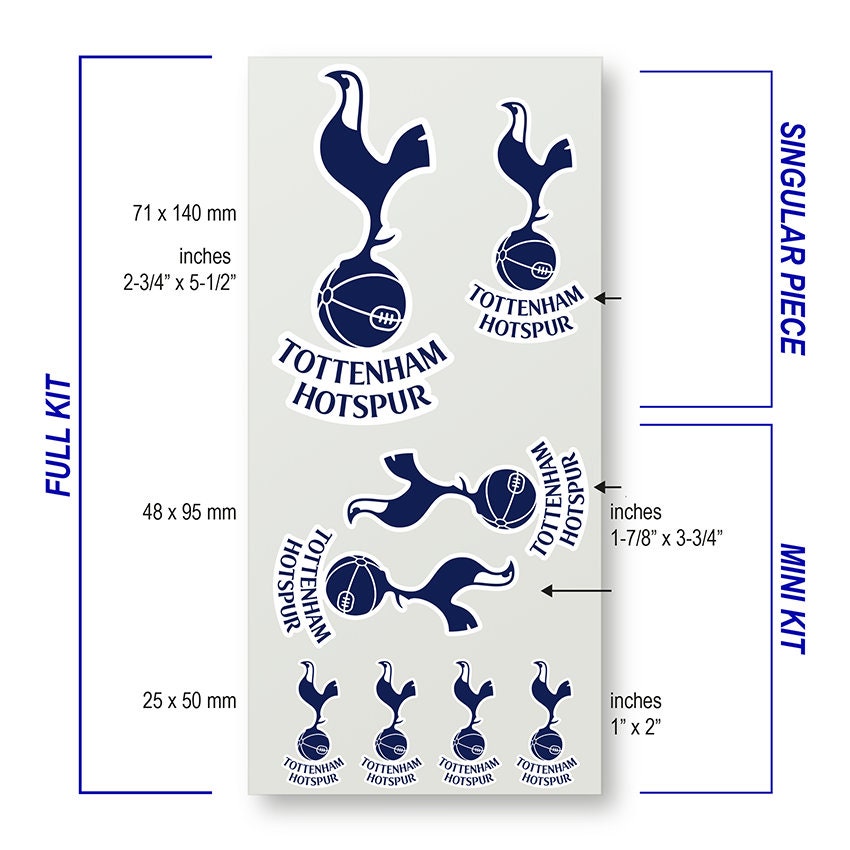 Tottenham Hotspur FC Soccer Decal Sticker Set - Etsy