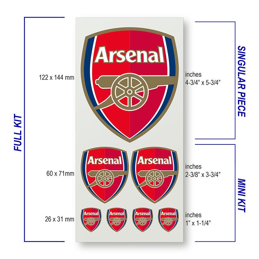 Arsenal FC Decal Sticker Set - Etsy