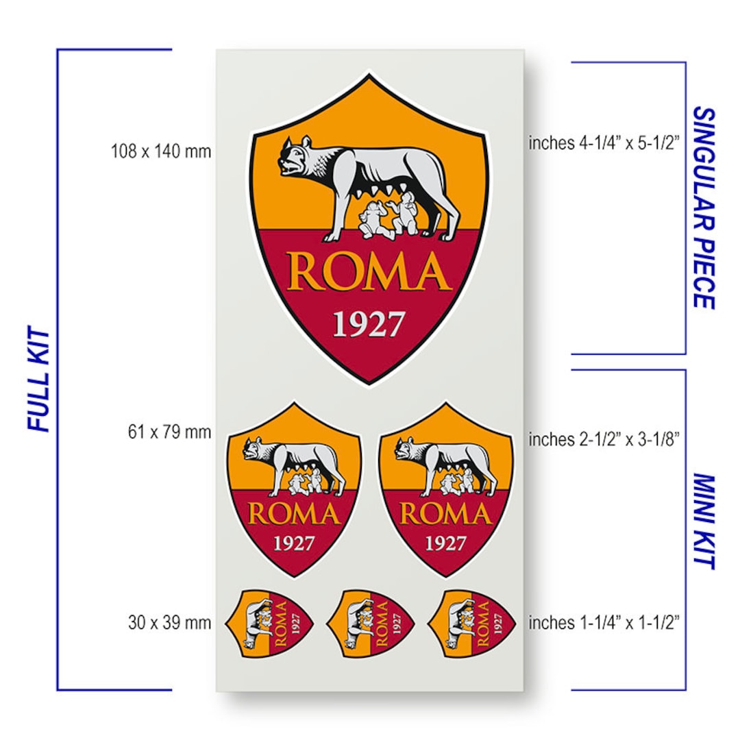A.S. Roma Soccer Decal Sticker Set - Etsy