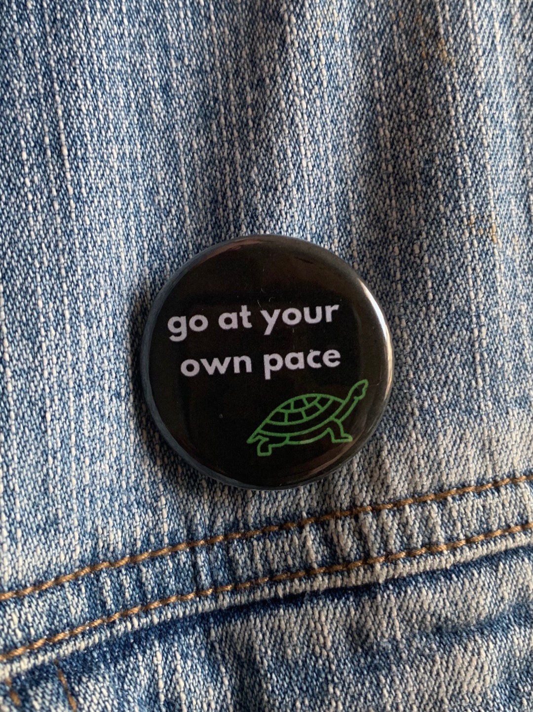 Go at Your Own Pace Turtle Button, 1.25 in and 2.25 in Buttons - Etsy UK