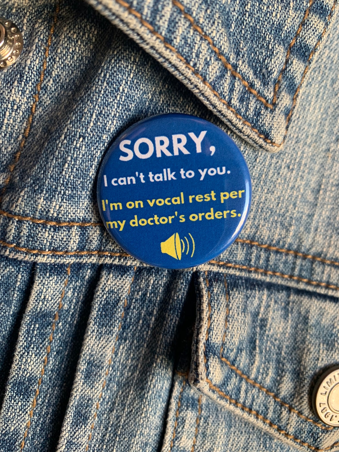 Sorry I Can't Talk Vocal Rest Buttons, 2.25" Button - Etsy