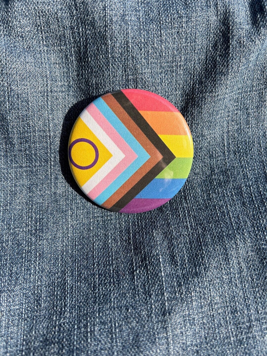All Inclusive Rainbow Intersex Trans POC Flag Button, LGBTQ Pride 1.25 ...