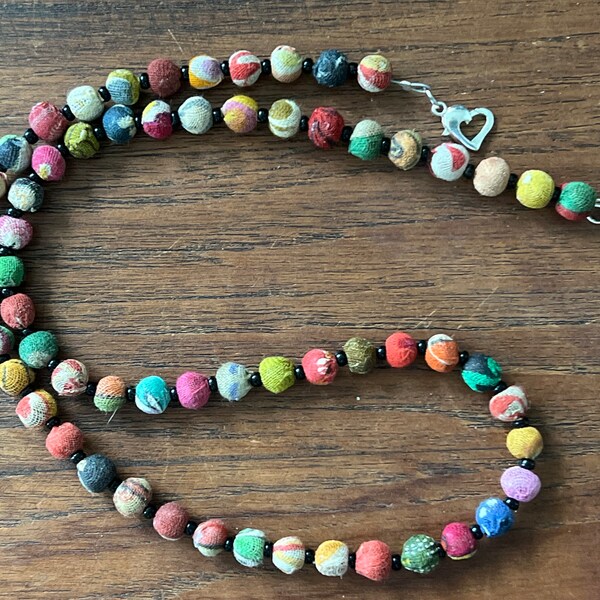 Fabric Bead Necklace - Etsy