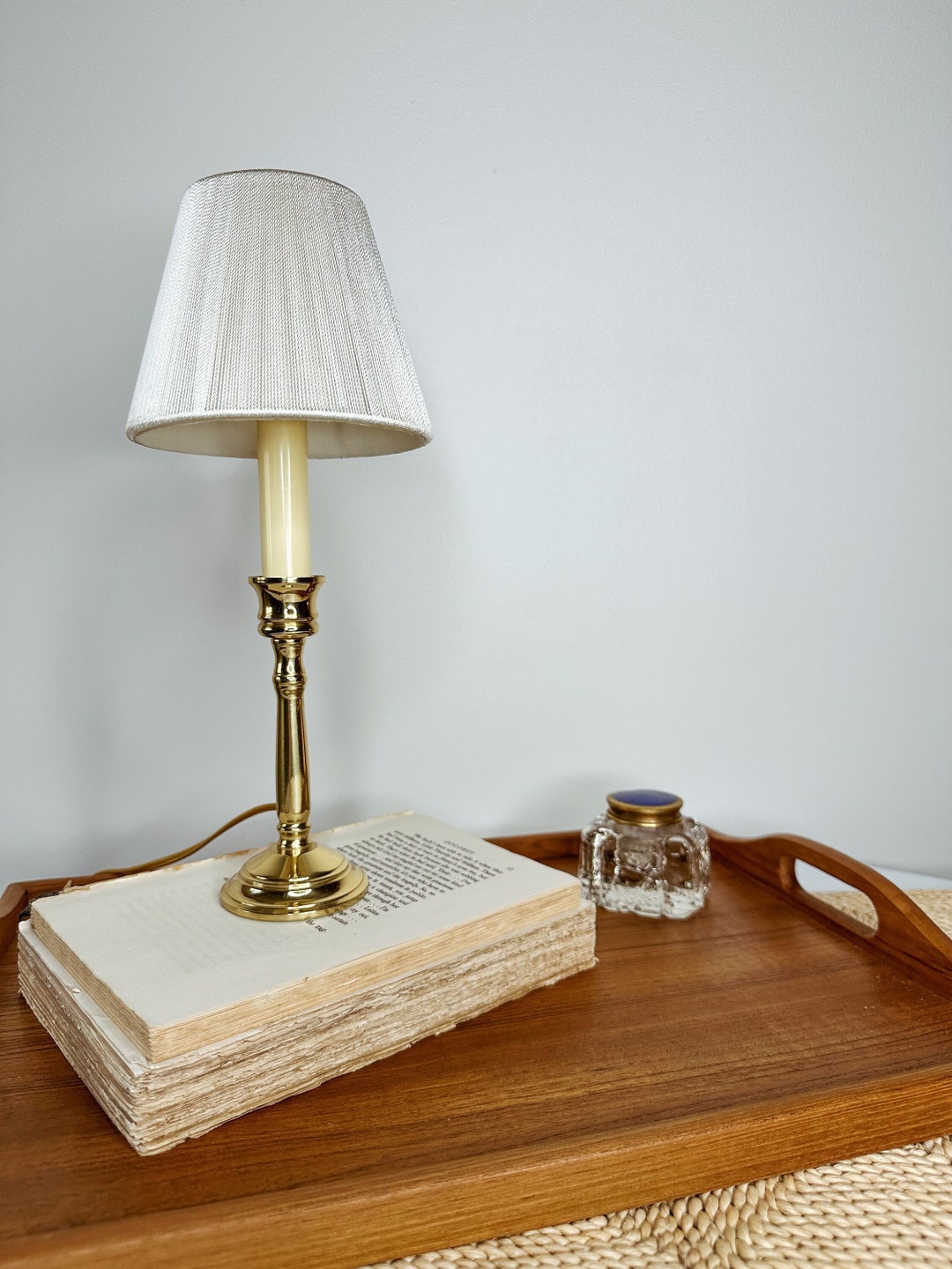 Vintage Brass Candlestick Table/window Lamp - Etsy