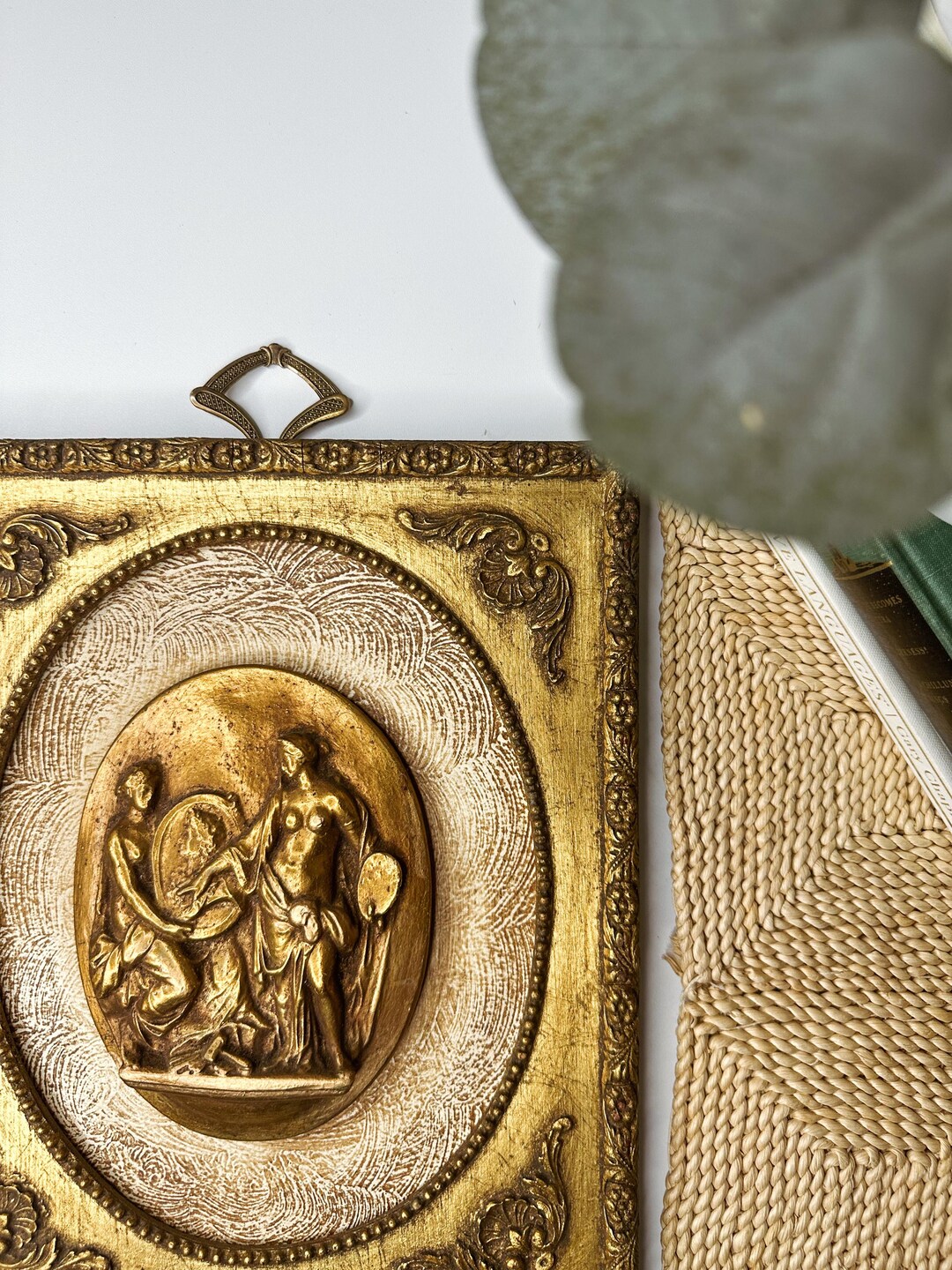 Vintage Roman/greek Style Framed Wall Decor/louis XIV Plaster Art ...