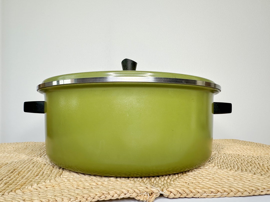 Vintage Avocado Green Sears Stainless Steel 5 Qt Stock Pot/mcm Cookware ...