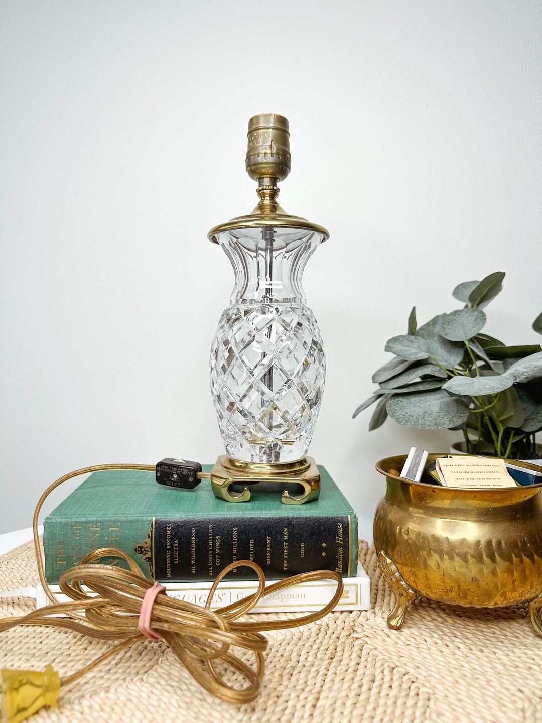 Vintage Waterford Crystal Lismore Table Lamp/brass and Crystal Lamp ...