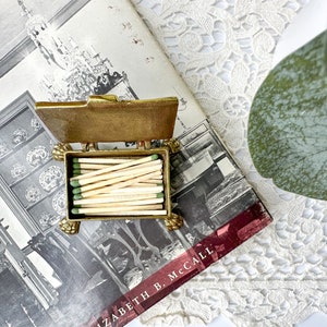 Vintage Brass Matchstick Box/footed Brass Ring Box/hair Pin Holder - Etsy