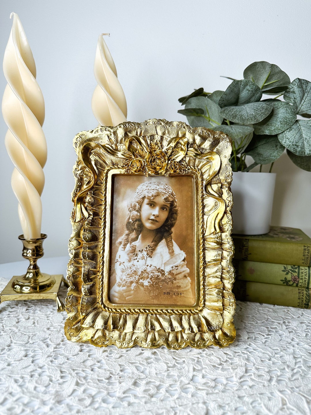 Vintage Gold Ruffle Lace 4x6 Picture Frame - Etsy