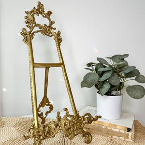 Vintage Large Brass Tabletop Art Easel/vintage Brass Display Easel - Etsy