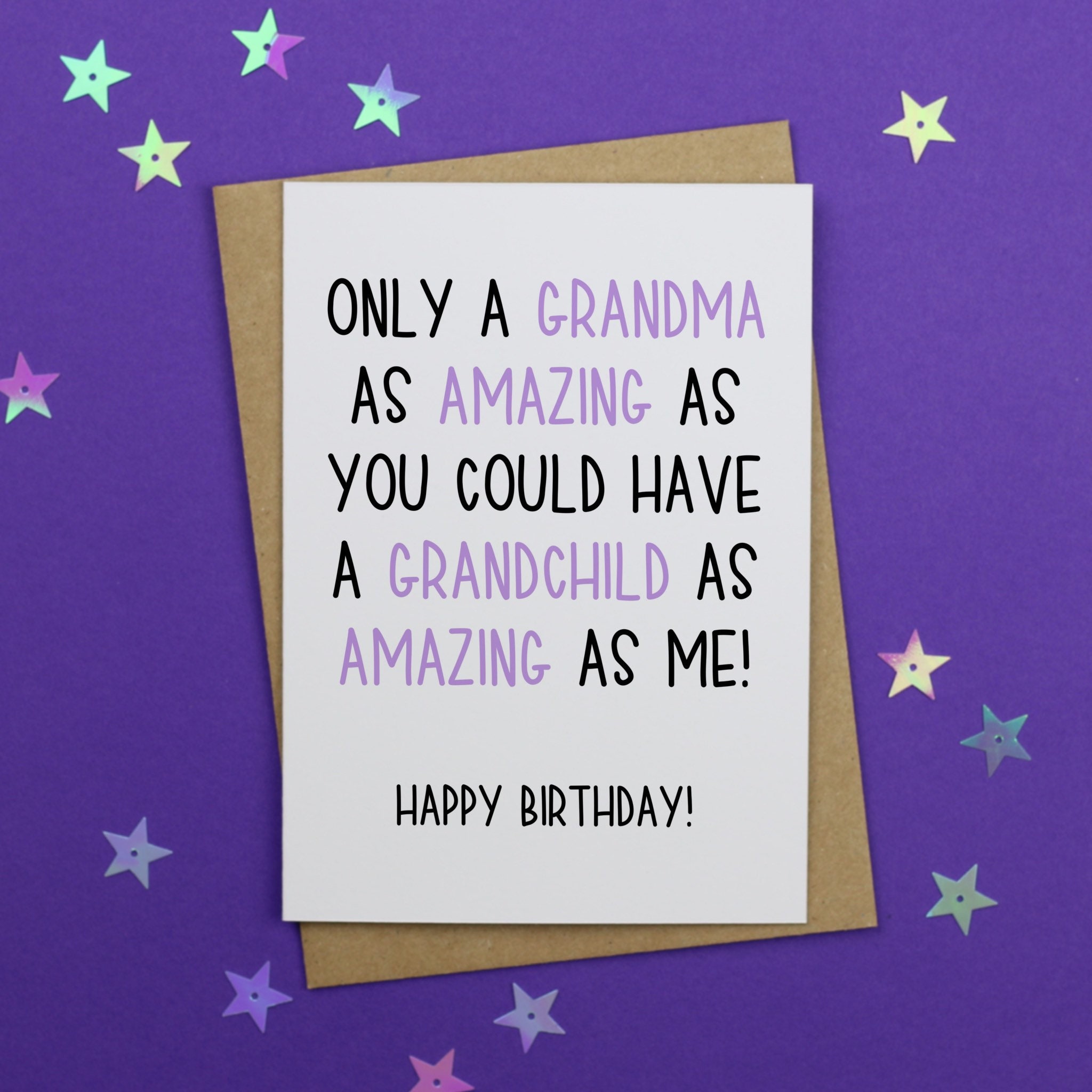 Amazing Grandma Birthday Card Happy Birthday Funny Etsy