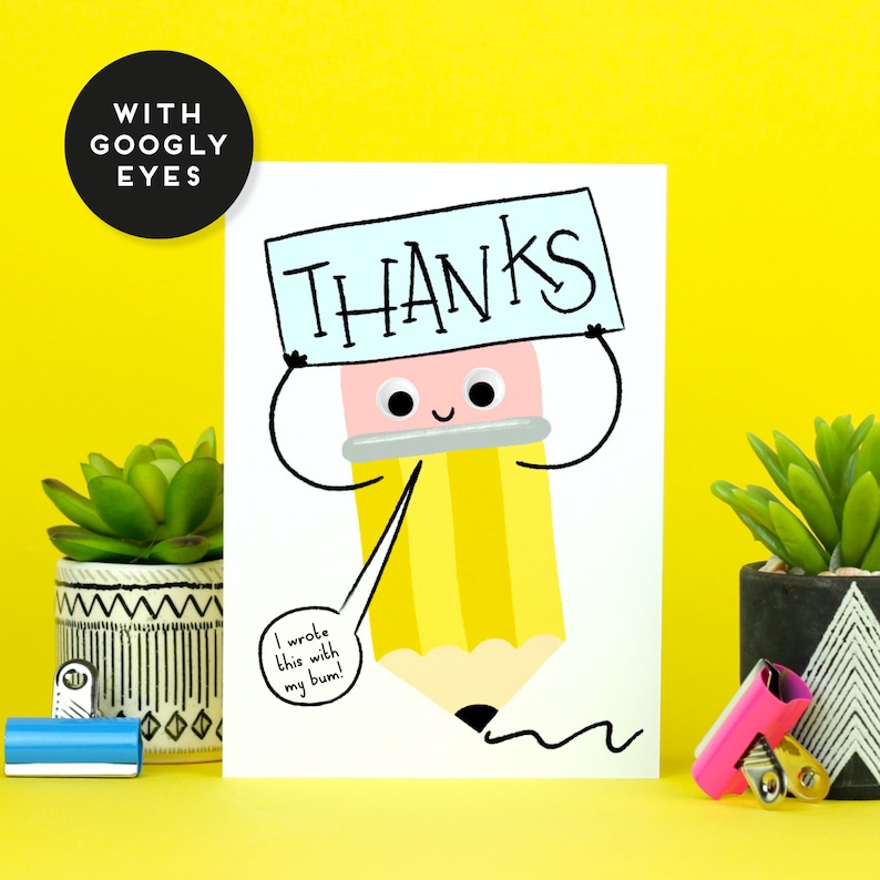 Merci crayon drôle carte / drôle carte de remerciement / drôle - Etsy ...
