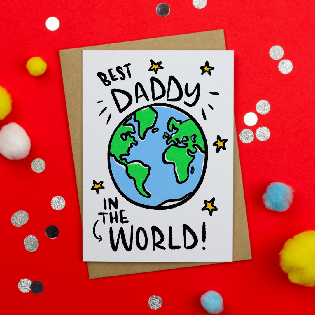 Best Daddy in the World Birthday Card / Happy Birthday / Birthday Card ...