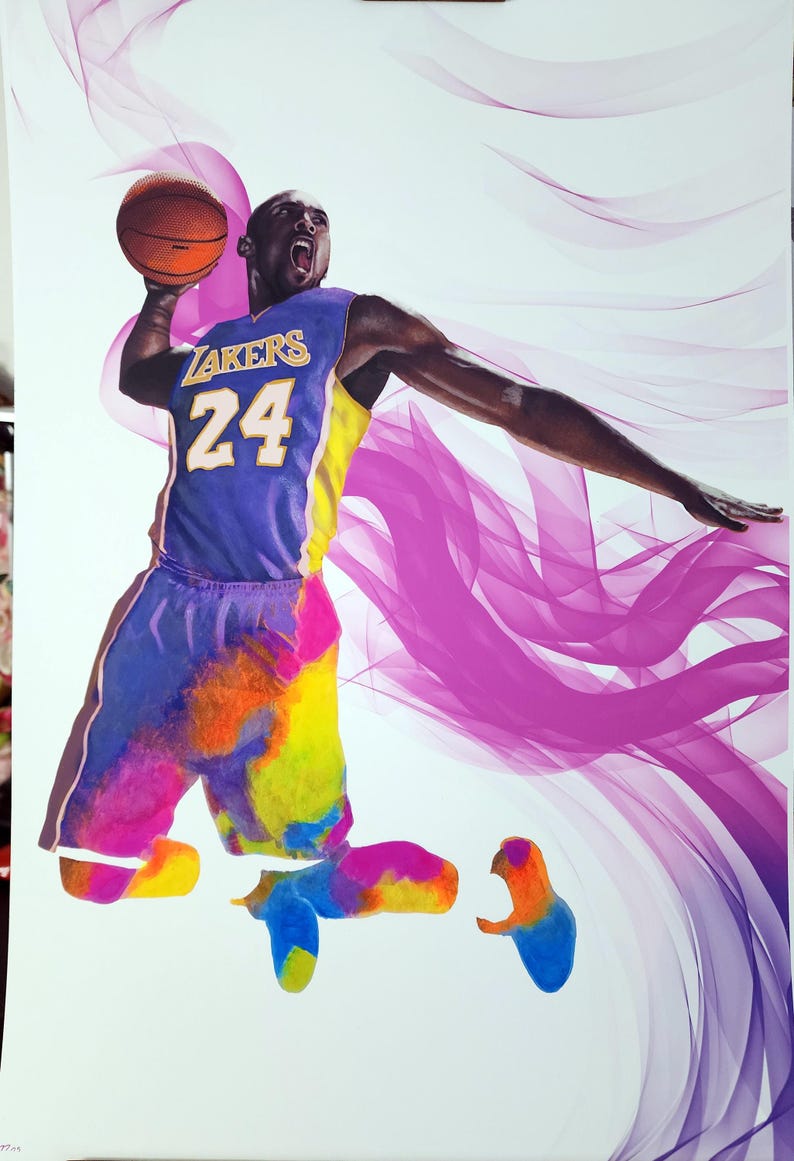 Kobe Bryant Black Light Painting - Etsy