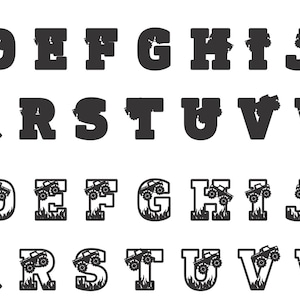 Alphabet Monster Truck Font A-Z Letters, Digital Svg Download Cricut ...