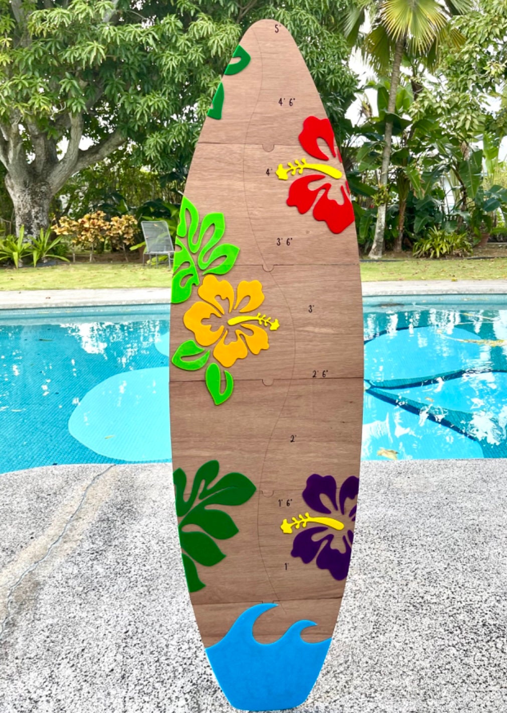 Surfboard Growth Chart Svg Glowrforge Laser Cut Digital Ruler File - Etsy
