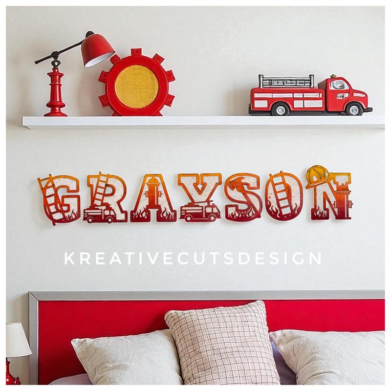 Firetruck Letters Svg - Etsy
