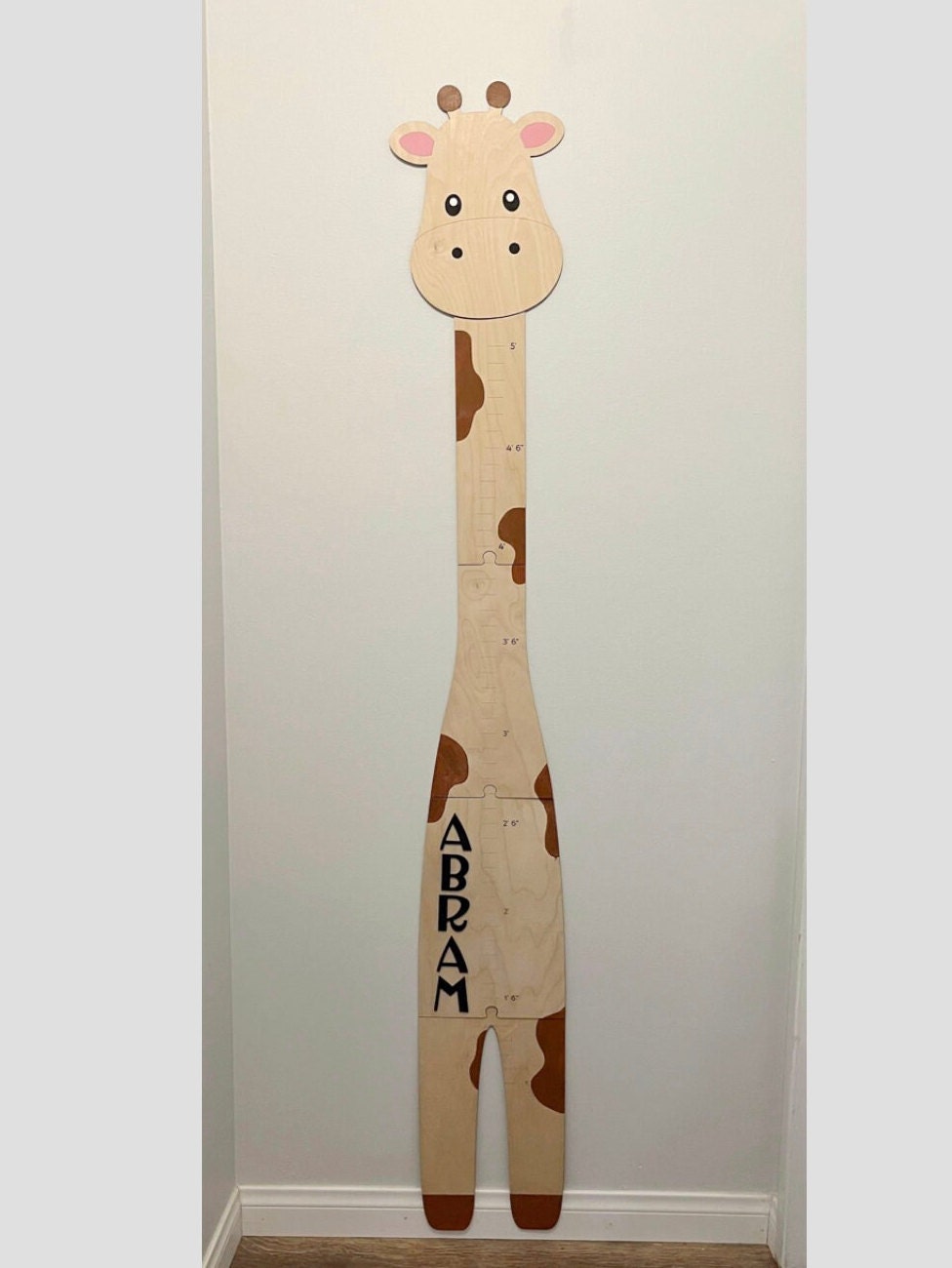 Giraffe Growth Chart Ruler. Kids Nursery Height Measurement. Glowforge ...