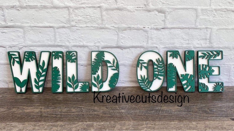 Alphabet Tropical Leaves A-Z Font Digital Art Svg Glowforge | Etsy