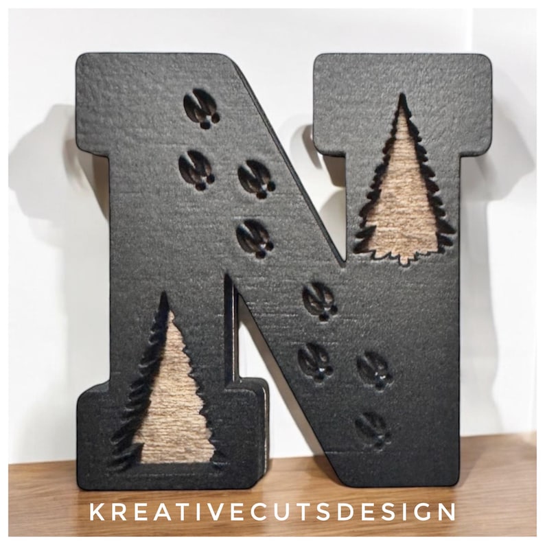 Moose, Deer, Hunting Tree A-Z Alphabet Font Svg Wildlife Digital ...