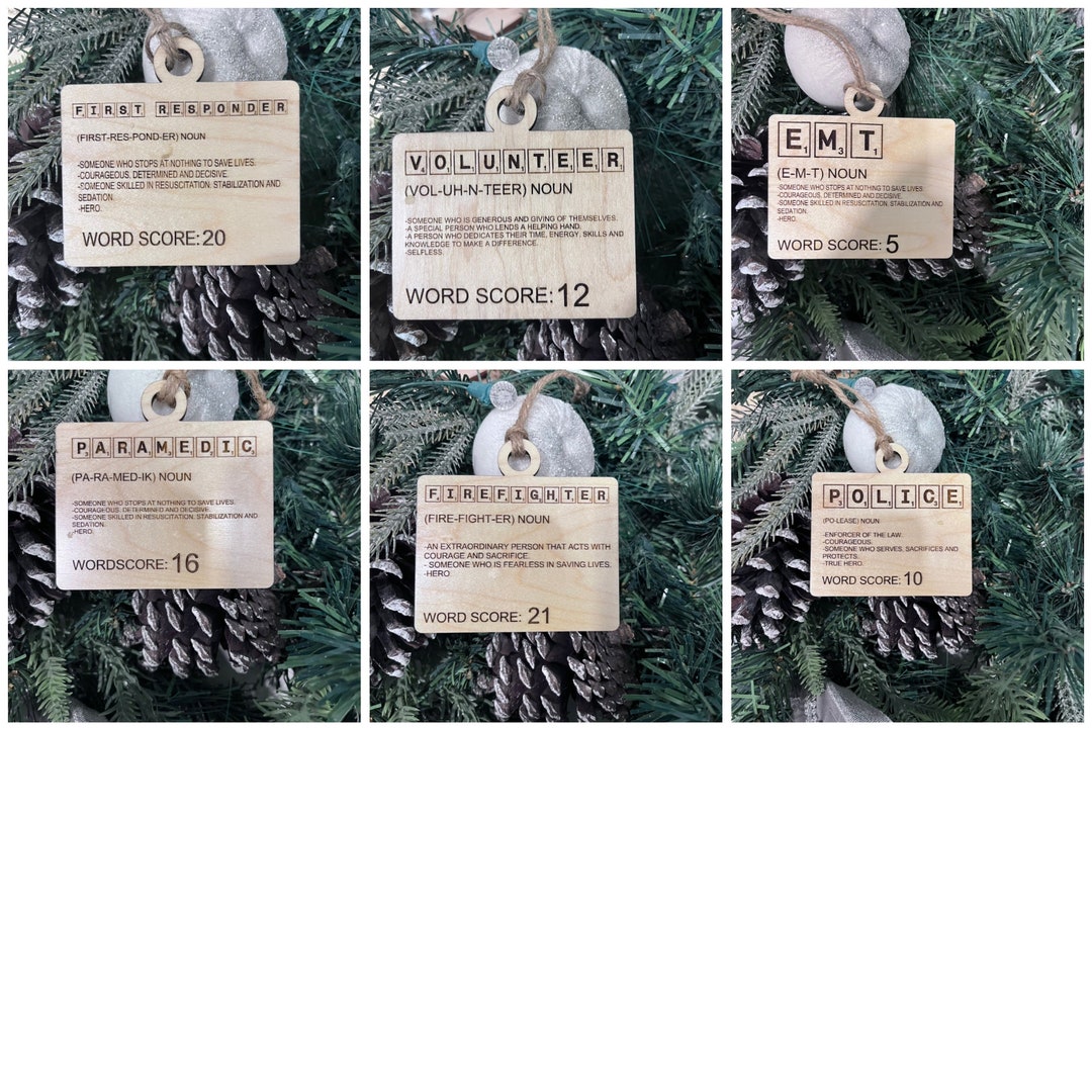 First Responder Scrabble Tile Ornament: Police, Firefighter, EMT ...