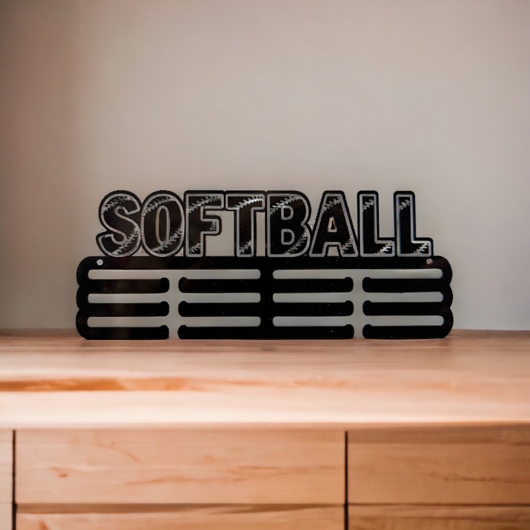 Medal Hanger Softball, Hardball Laser Digital Svg. Ribbon, Award Holder ...