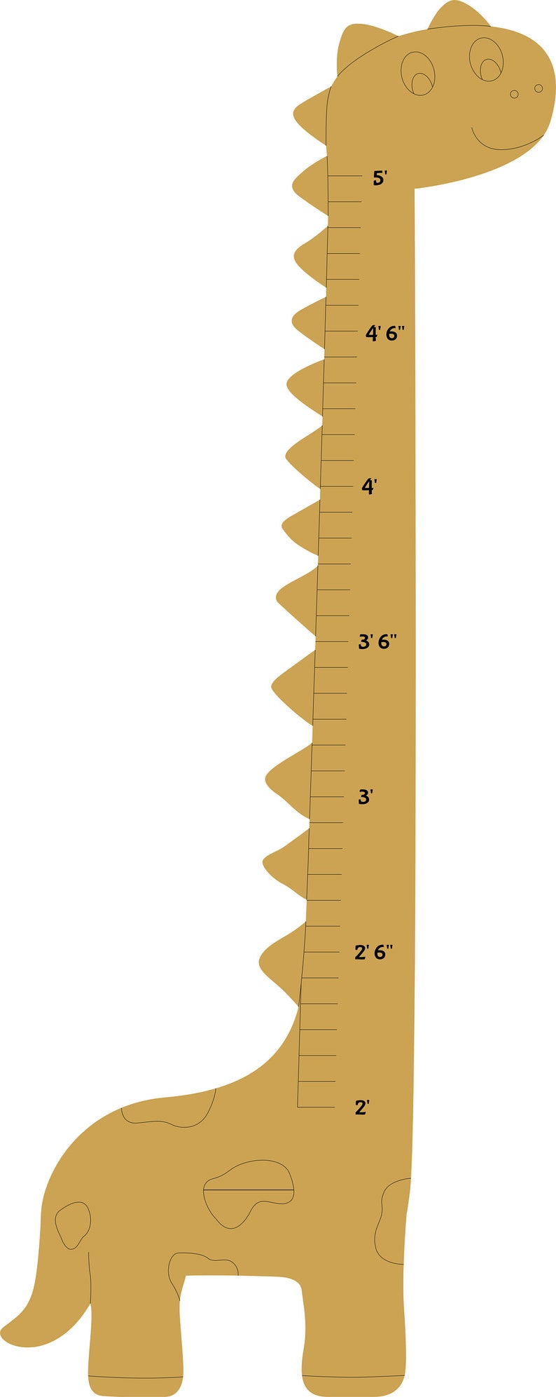 Dinosaur Growth Ruler Svg Inches and Cm. Glowforge Ready - Etsy