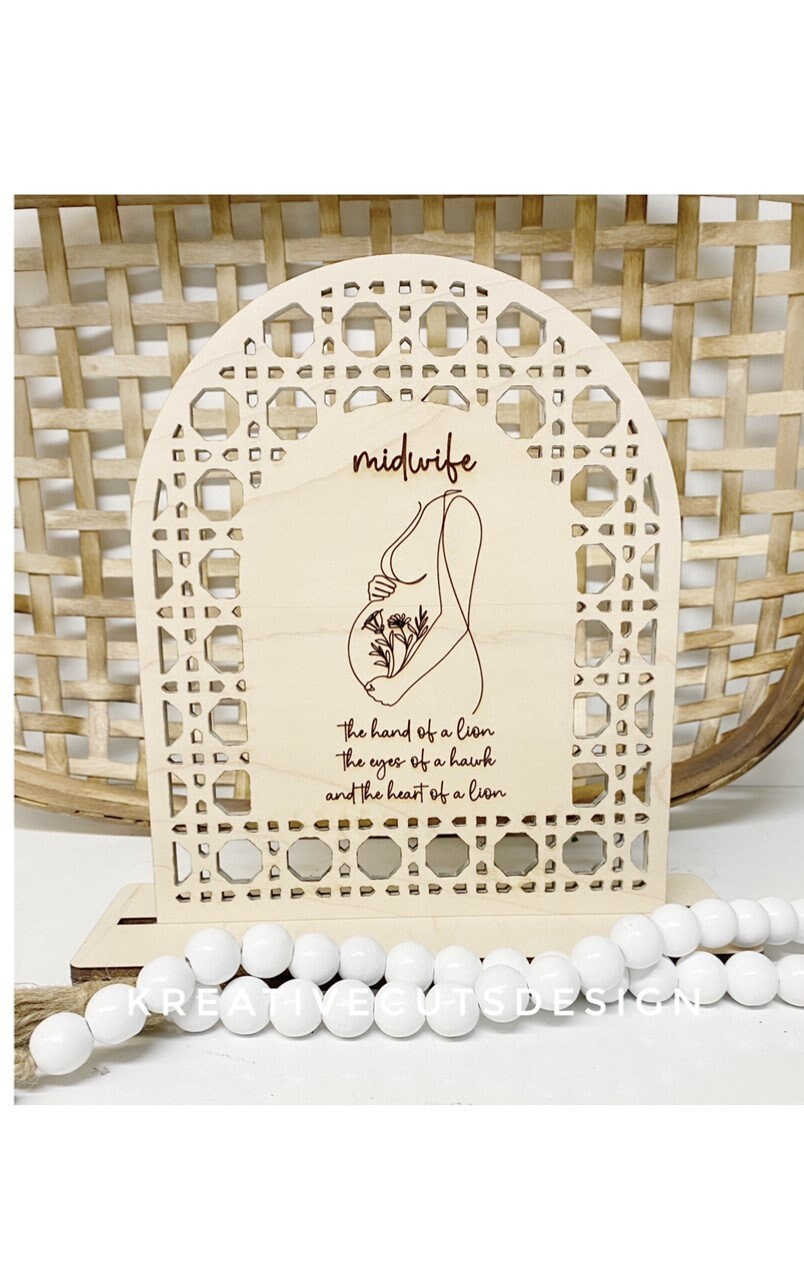 Rattan Caning Boho Frame Shelf Sitter-line Art Pregnant - Etsy