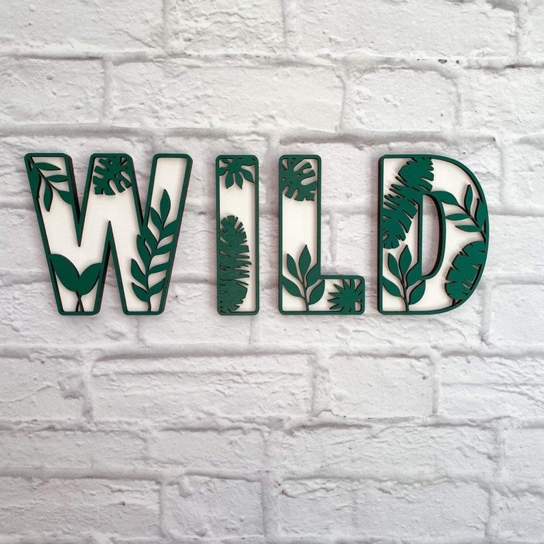 Alphabet Tropical Leaves A-Z Font Digital Art Svg Glowforge | Etsy